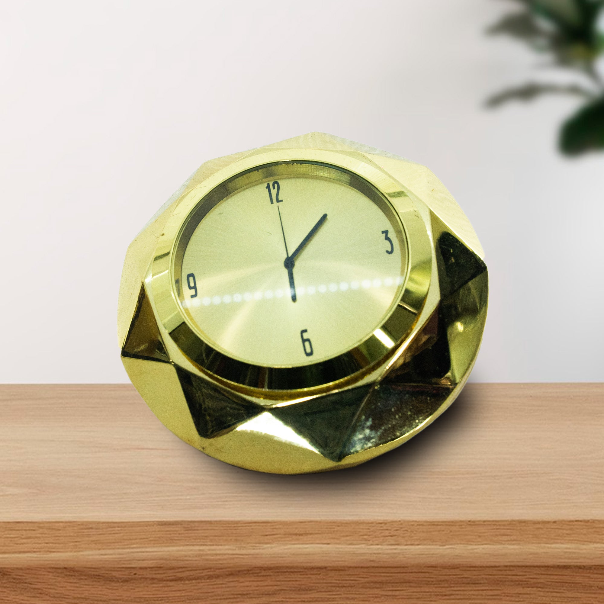 Gold Diamond Paper Weight Desk Clock 3in – Gifteeng
